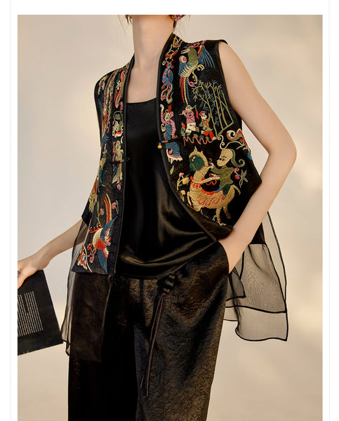 Silk Maleah Exquisite Embroidery Qipao Cheongsam Vest Top – My Cheongsam